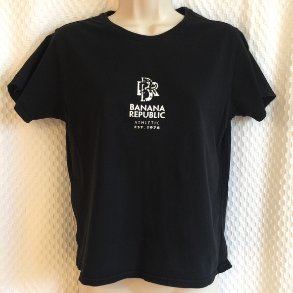 Banana Republic | Tops | Banana Republic Logo Black Tee Size Medium 93 ...